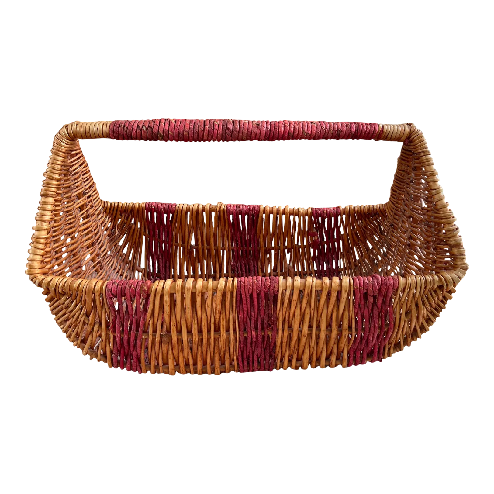 Vintage Rectangle Rattan Basket | Chairish