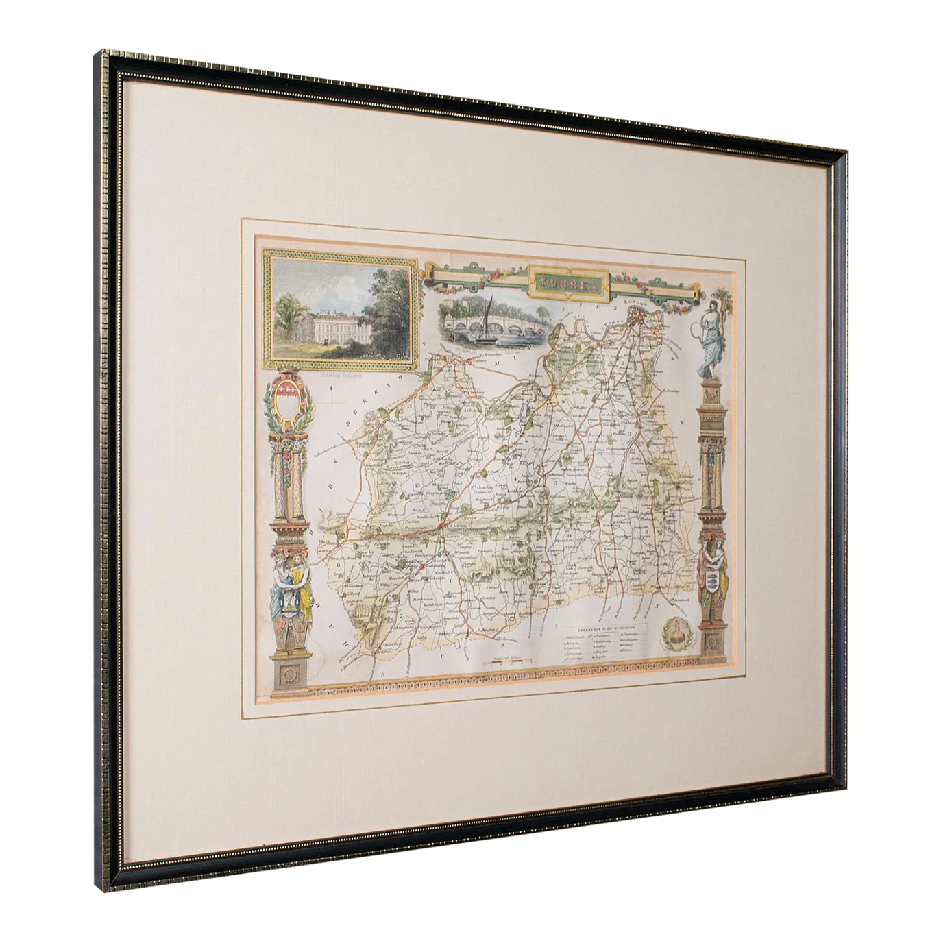 1860's Antique County Map | Chairish