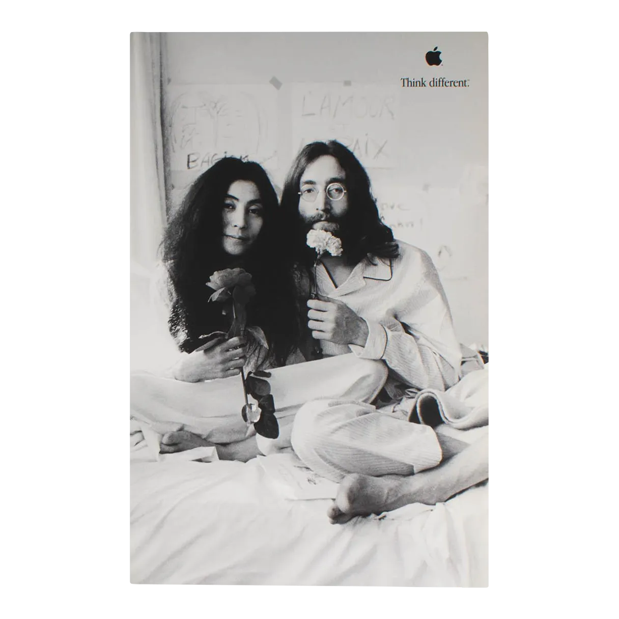 Apple “Think Different” 1998 Yoko Ono and John Lennon Poster | Chairish