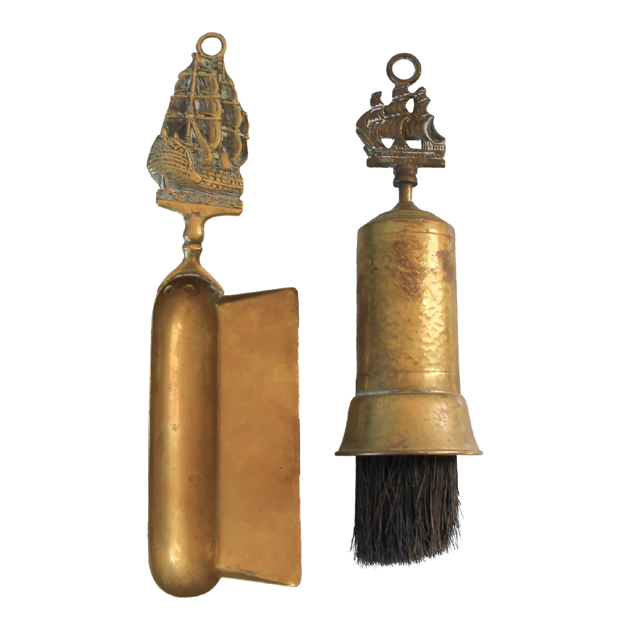 Vintage English Brass Crumb Sweeper & Tray | Chairish