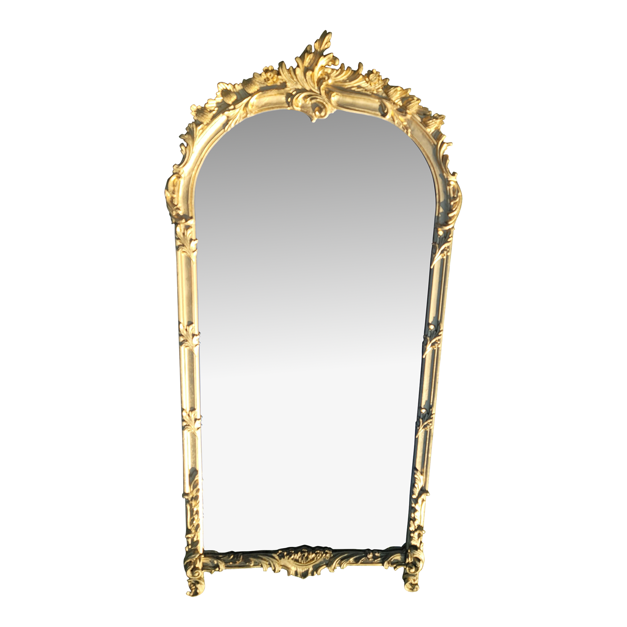 1950s Large Italian Rococo Style Gilded Carved Mirror | Chairish