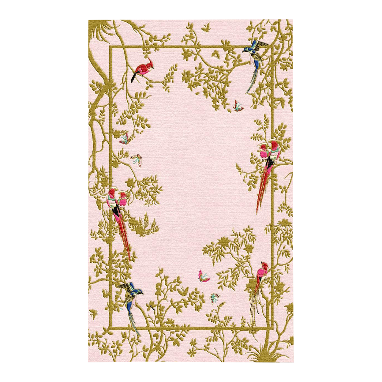 Wendy Morrison Jardin de Orient Pink & Gold Hand Tufted Rug, 6' x 9 ...