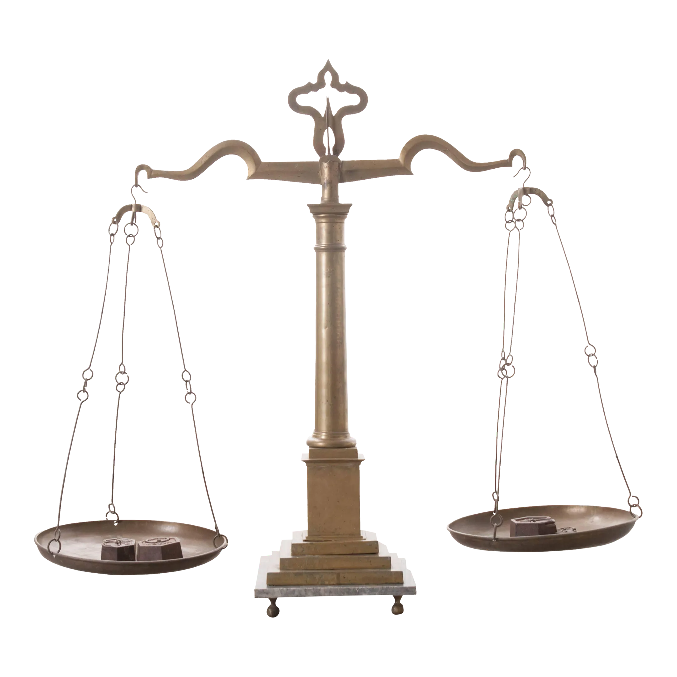 19th Century English Brass Table Scale and Weights | Chairish