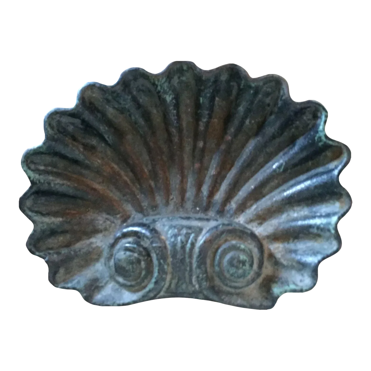 19th Century Cast Iron Shell Form Garden Ornament | Chairish