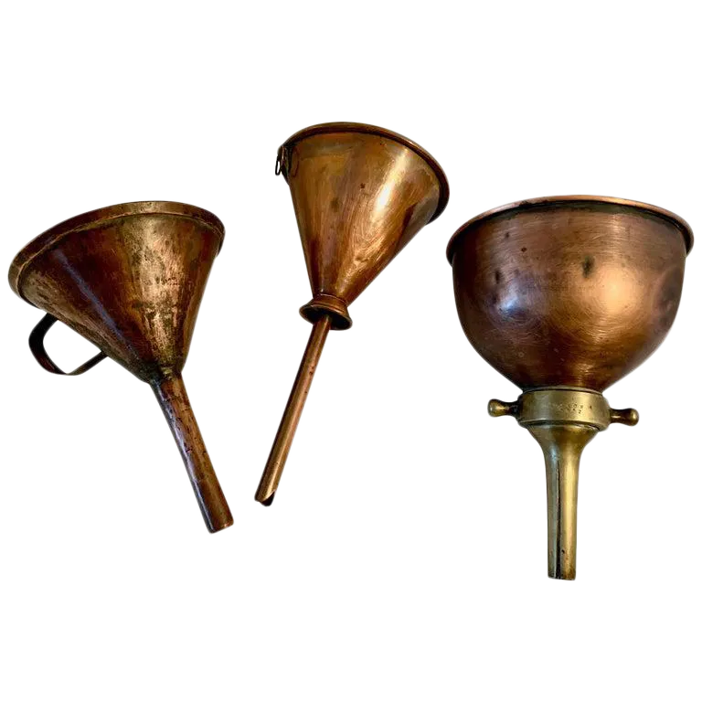 3 Copper Funnels | Chairish