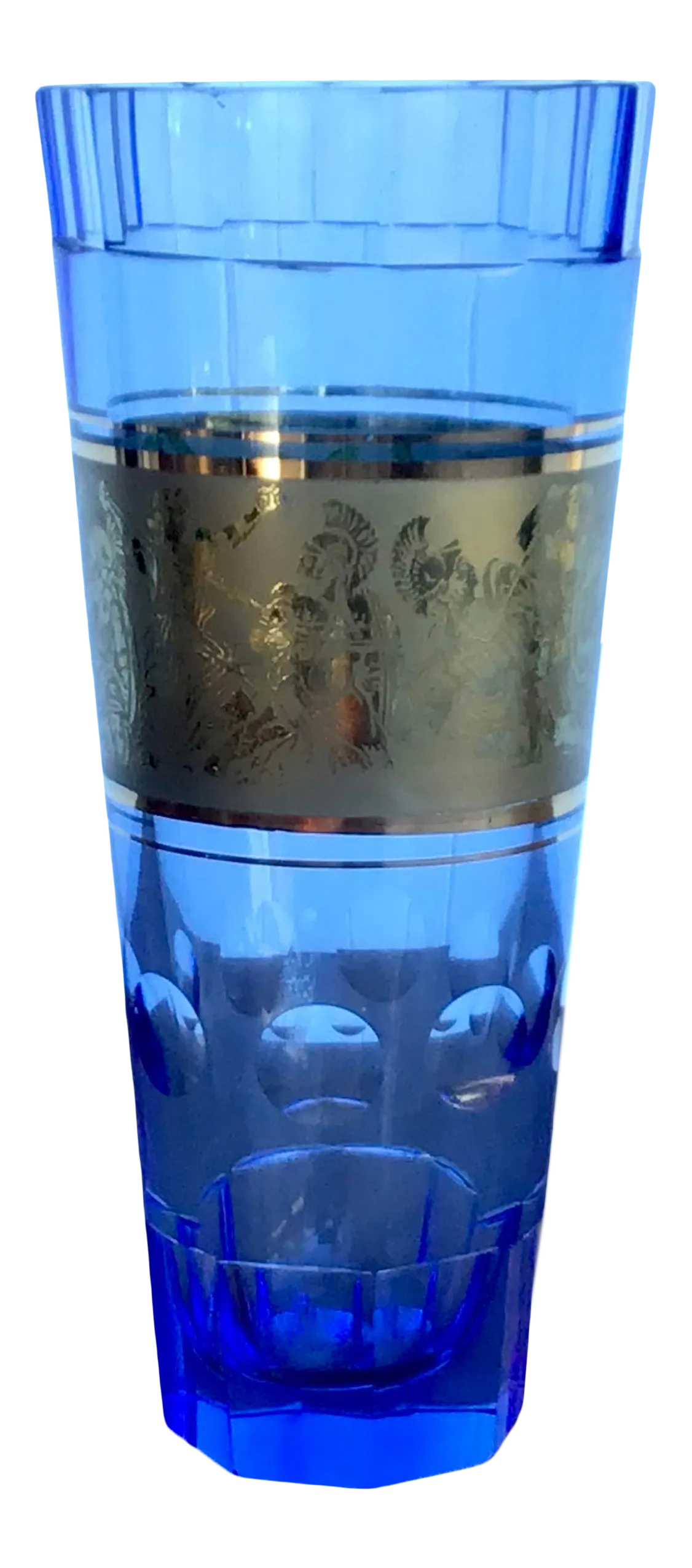 Moser Glass Faceted Crystal Art Deco Vase | Chairish