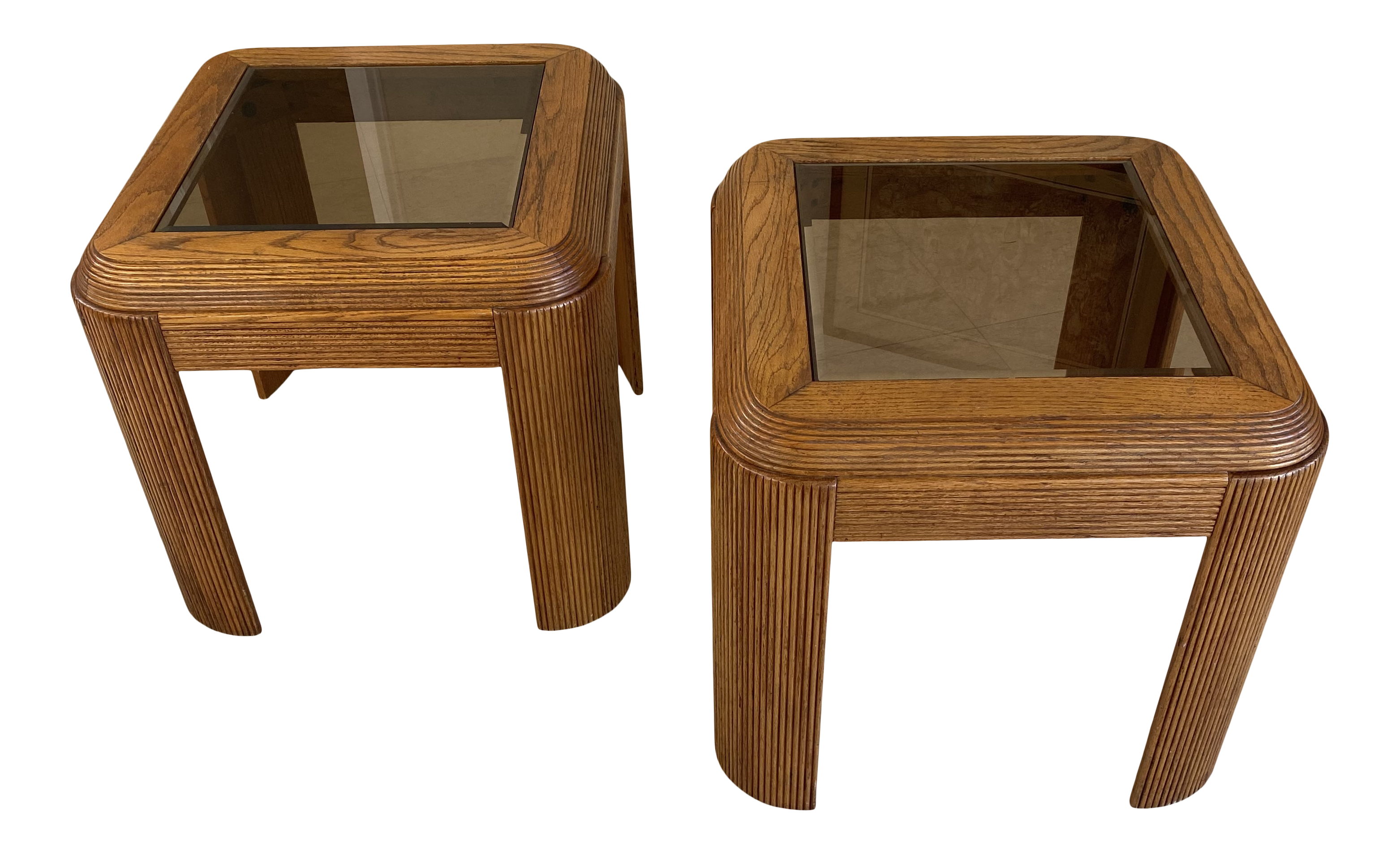 Light oak and glass side tables store