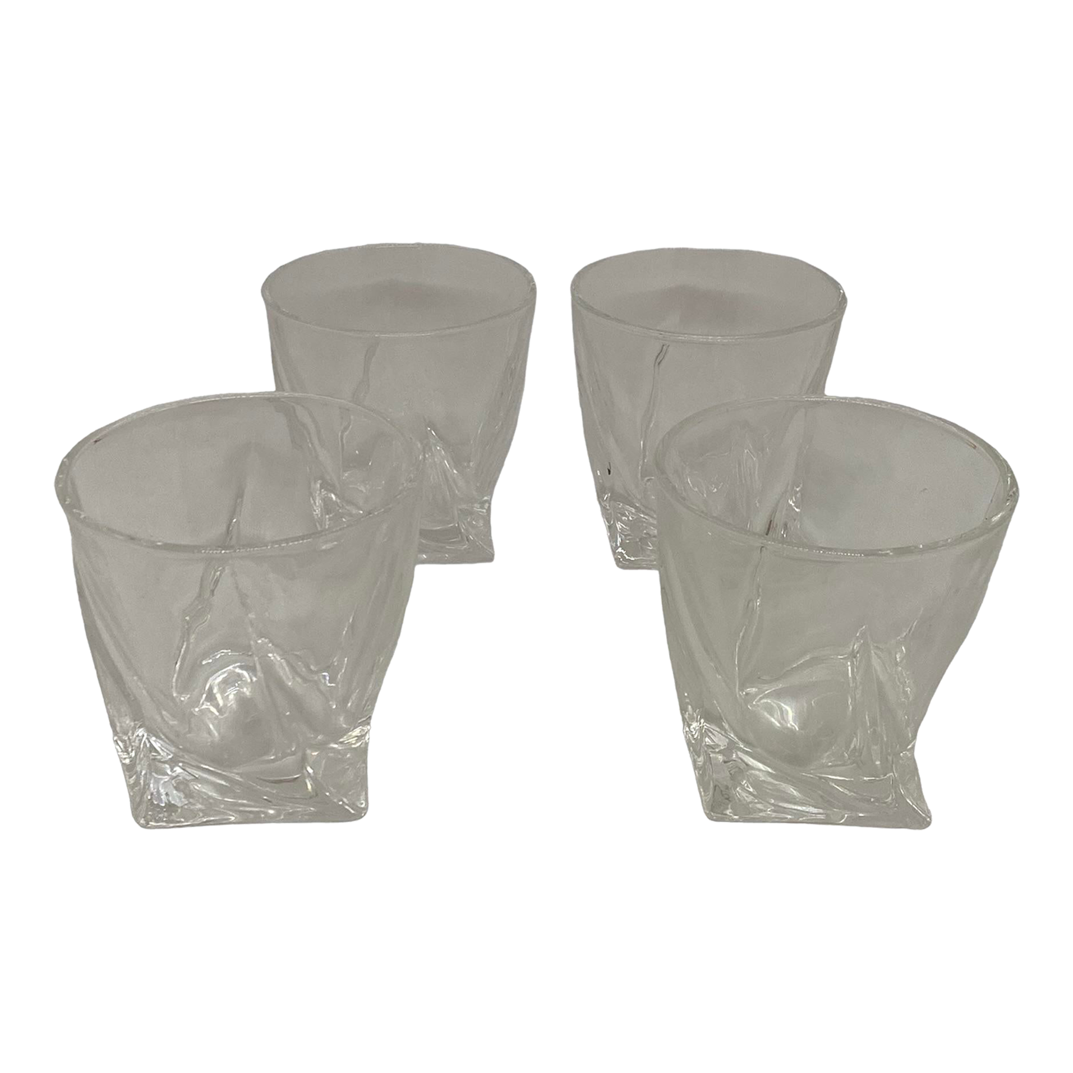 Modern Venero London Crystal Twisted Rocks Tumblers Glasses in Satin ...