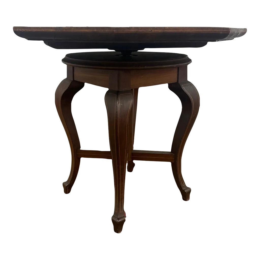1940s Solid Wood Table With Rotating Top | Chairish