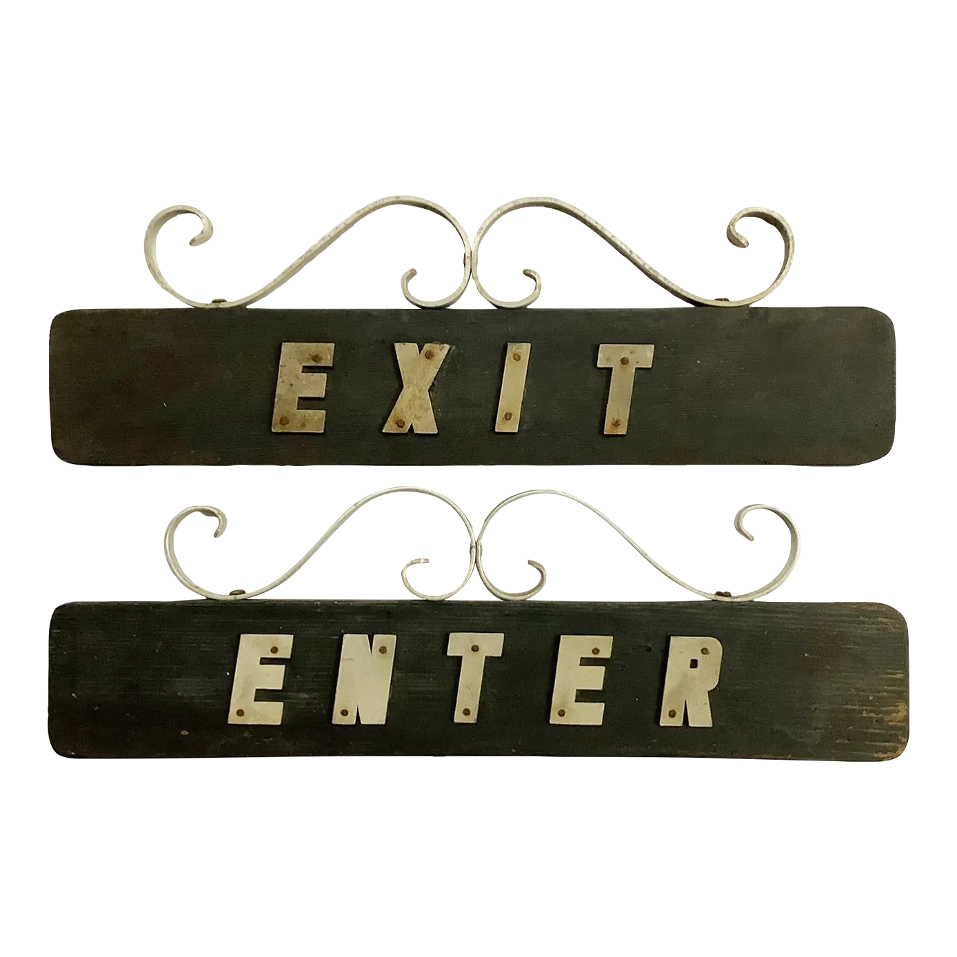 Mid-Century Exit and Enter Signs, Pair | Chairish
