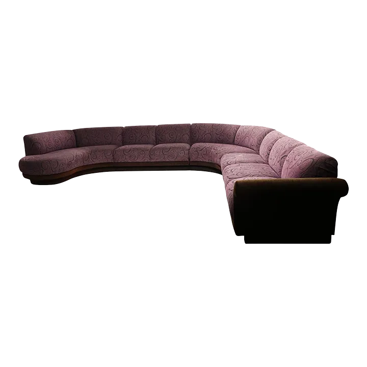Large Curved Sectional Sofa by Weiman | Chairish