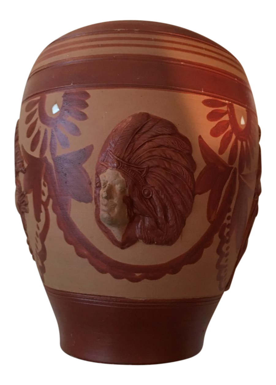 Vintage Aztec Peruvian Folk Art Pottery Vase | Chairish