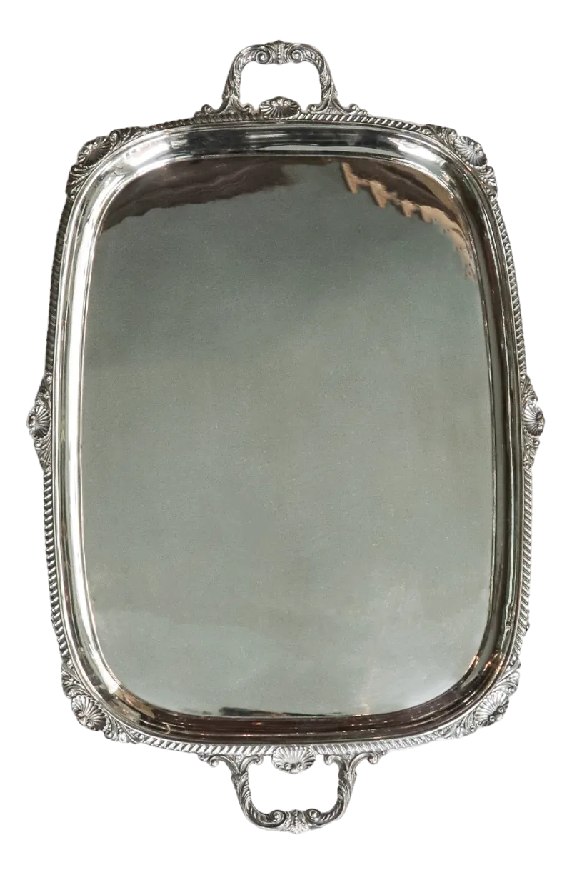 Large Silver Tray from Hawksworth Eyre & Co. LTD London | Chairish