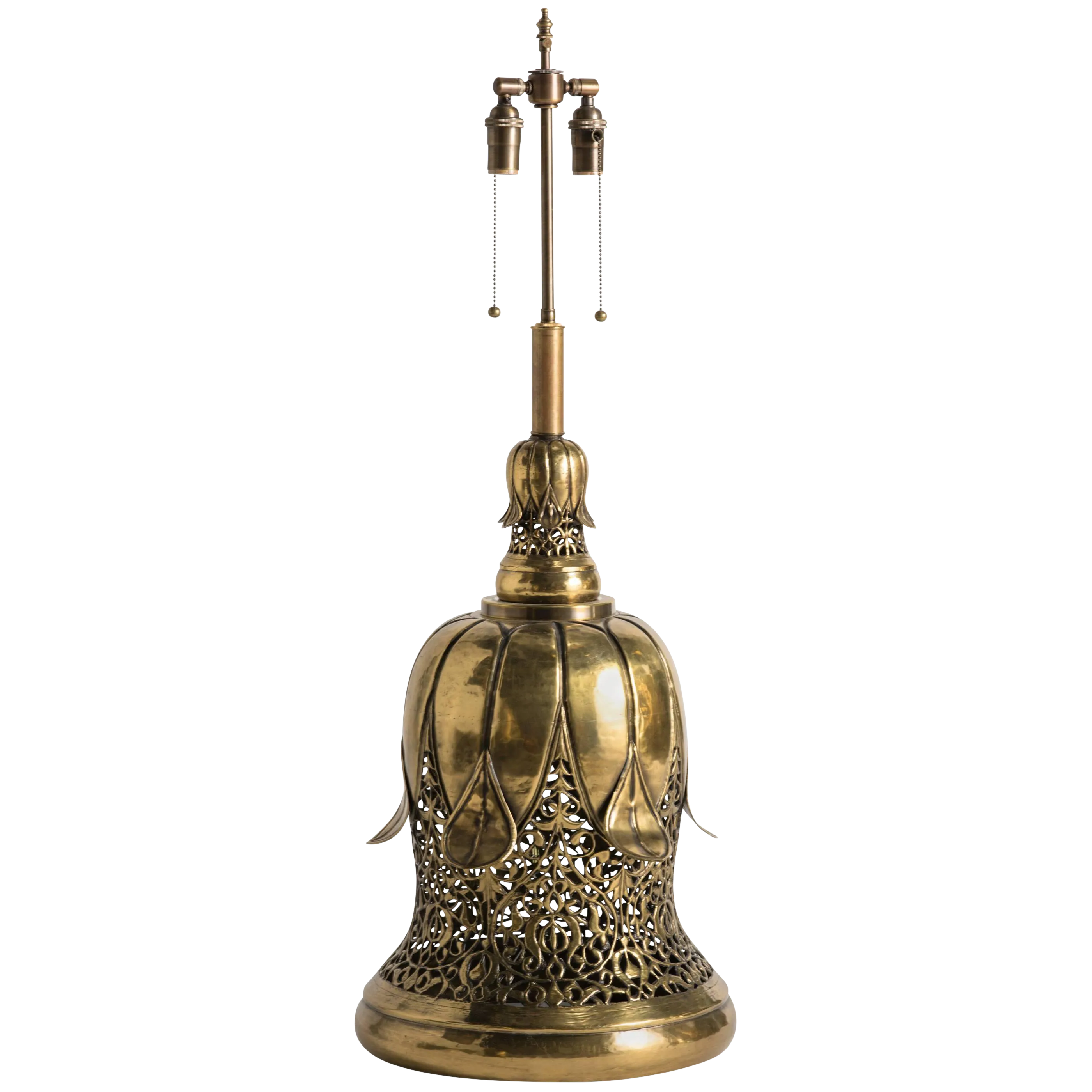 Large Brass Middle Eastern Table Lamp | Chairish