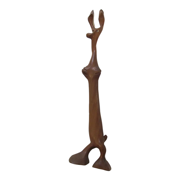 Knud Albert Danish Modern Stylized Whimsical Dog Wood Sculpture 1960s ...