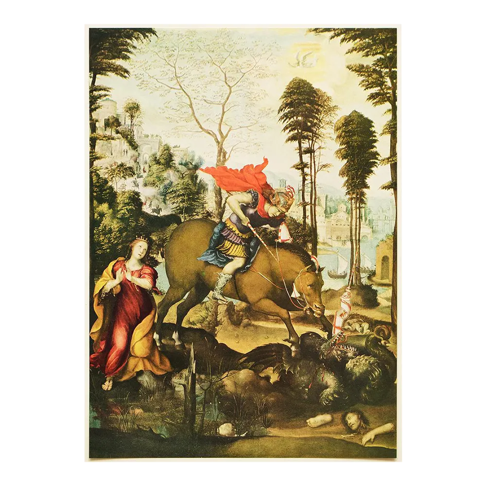 1956 "Saint George and the Dragon" by Sodoma, Vintage Full-Color Print ...