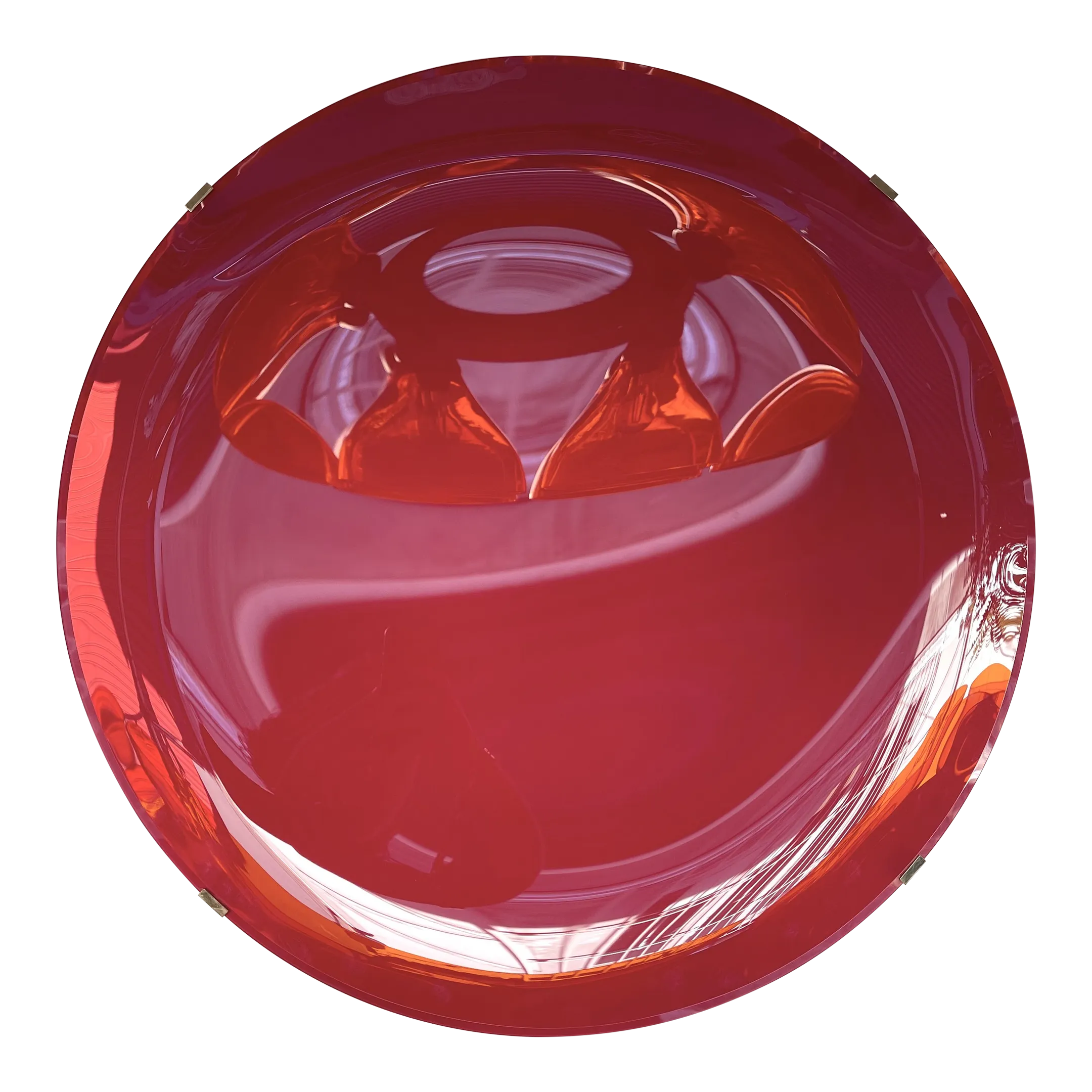 Large Contemporary Curve Concave Pink Mat Mirror. Italy | Chairish