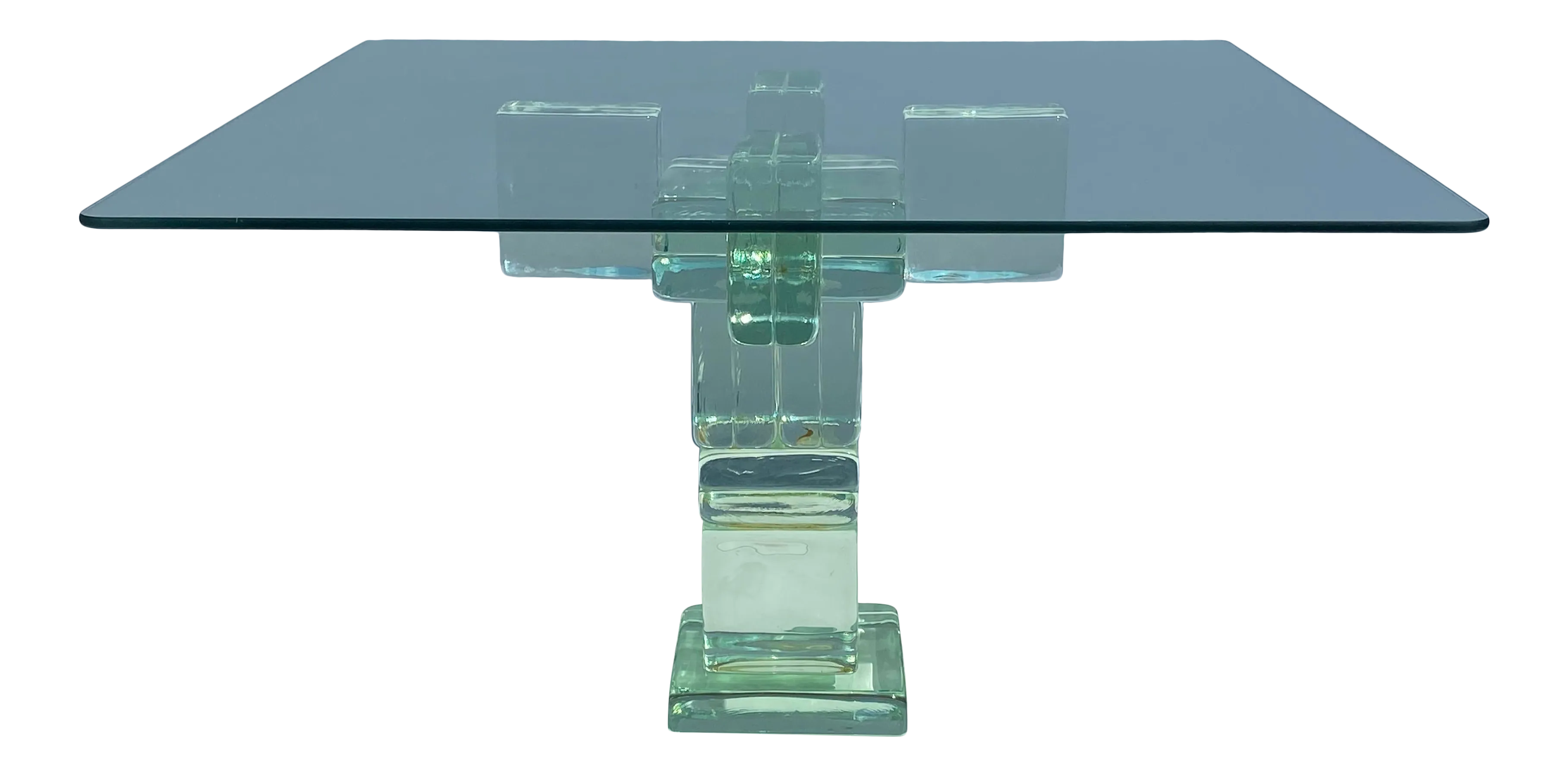 1980s Postmodern Glass Blocks Side Table | Chairish