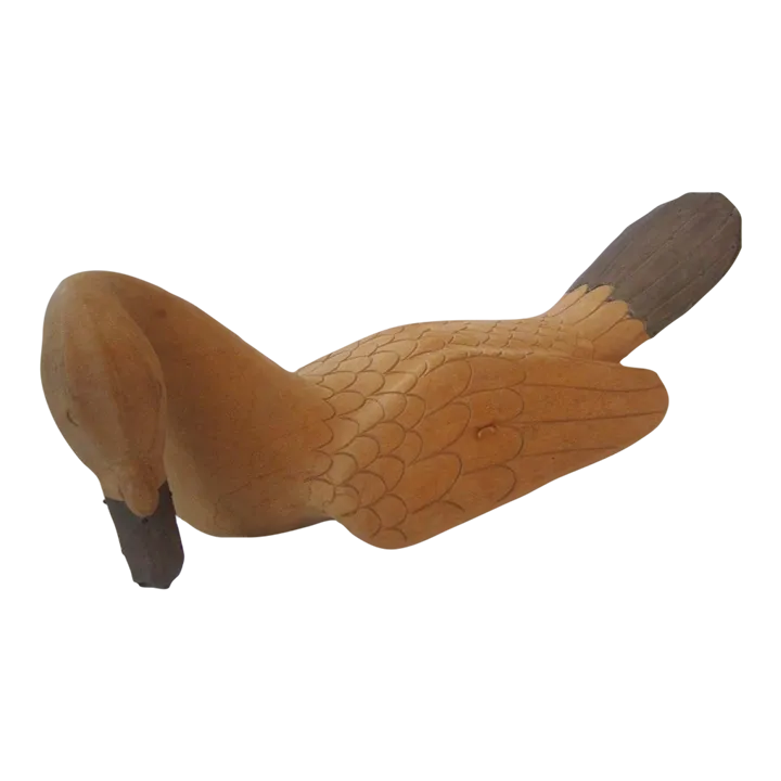 Rare Arthur Court Wooden Swan Carving | Chairish