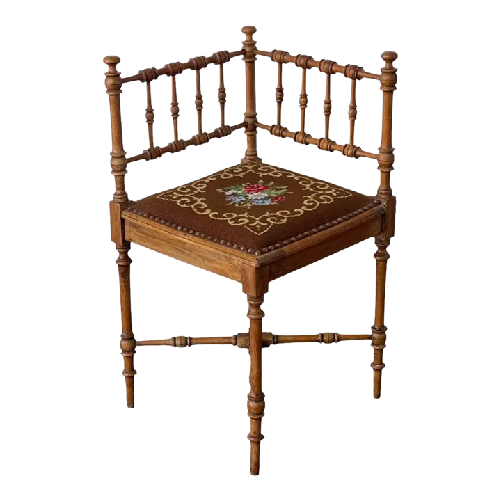 Antique Gilded Corner Chair | Chairish