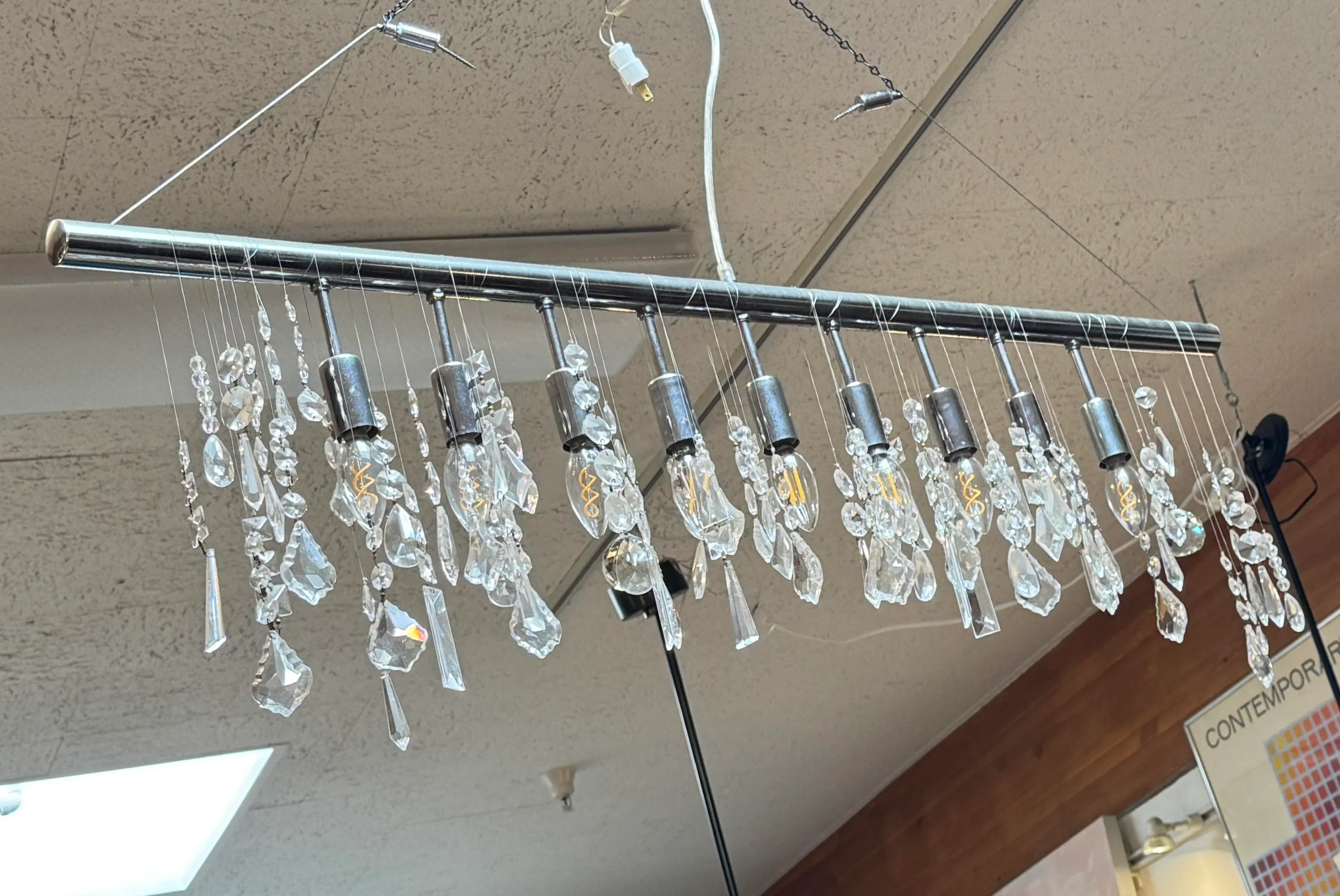 Linear Strand Crystal Chandelier