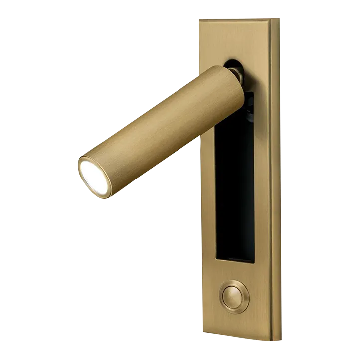 English Brass Led Dock Button Reading Light | Chairish