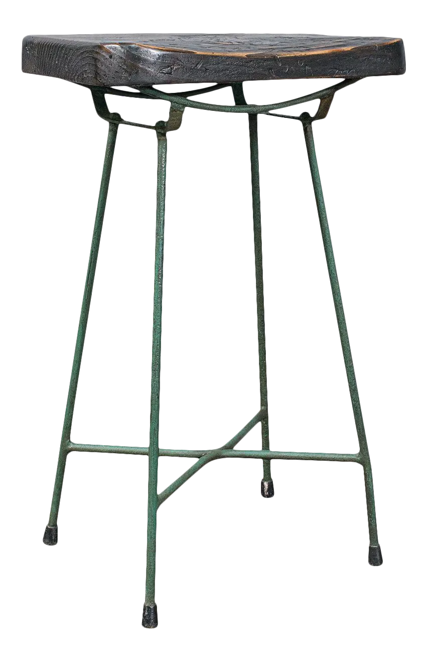 1940s Vintage English Pine Munitions Factory Stool | Chairish