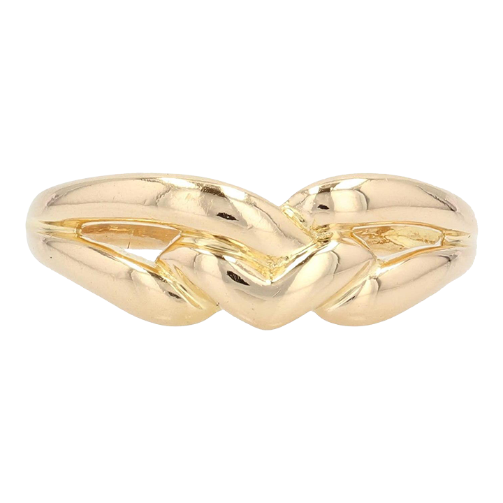 Modern 18 Karat Yellow Gold Interlaced Ring Size 9 | Chairish