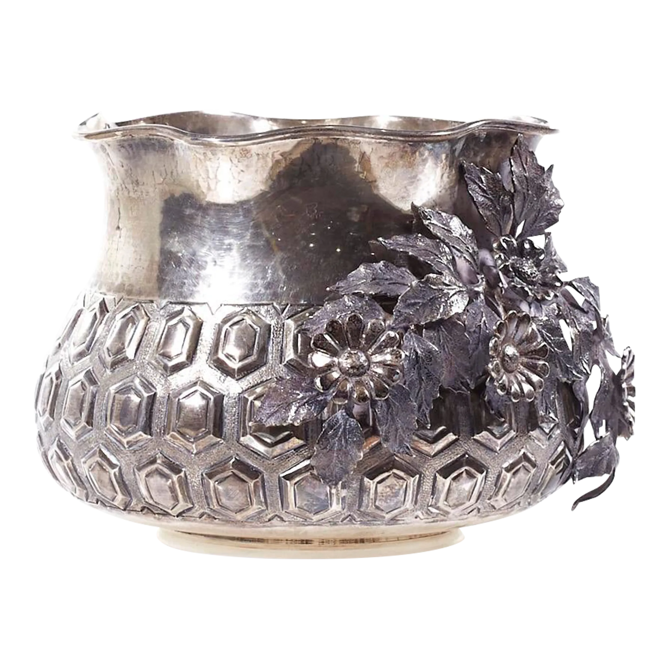 Hazorfim Sterling Silver .925 Floral Bowl | Chairish