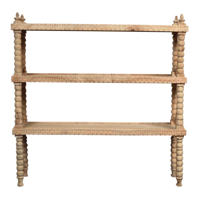 Contemporary Mango Wood 3-Shelf Rack | Chairish