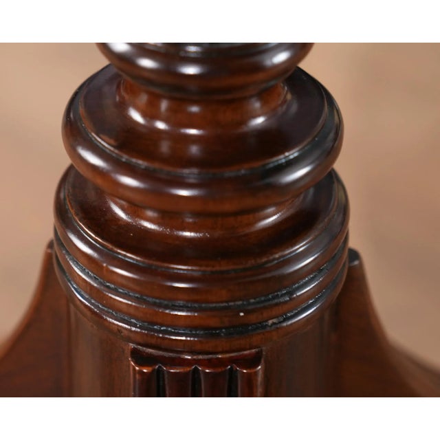 Round Mahogany Table With Reeded Edge | Chairish