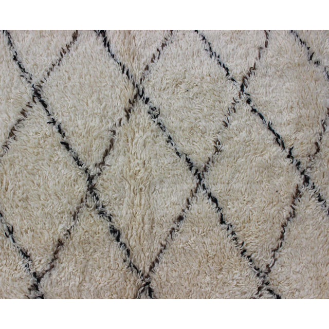 Vintage Cream and Brown/Black Moroccan Rug-9'4 X 12'0 | Chairish