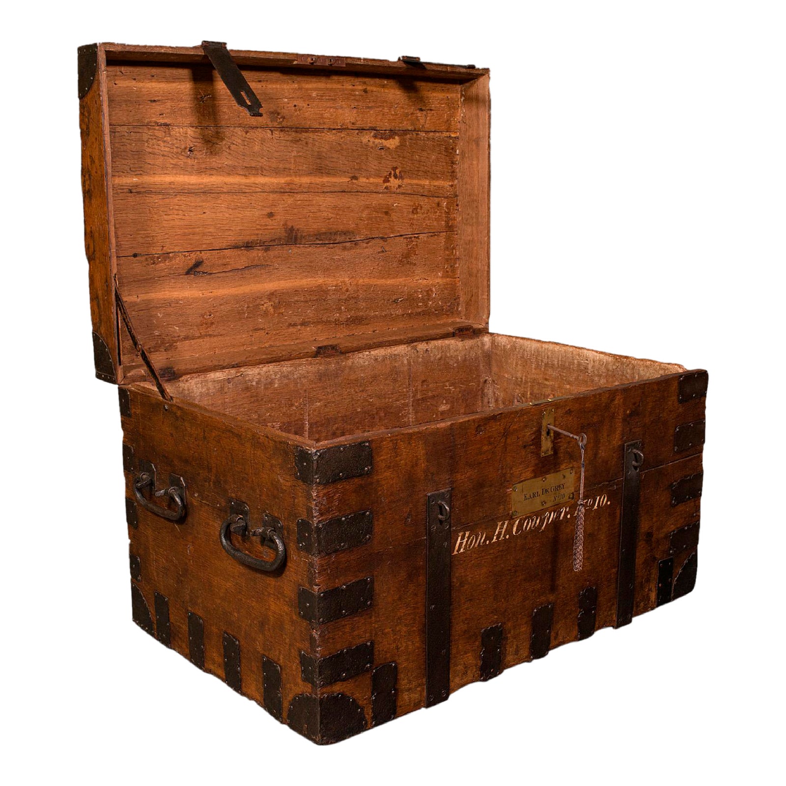 1850s Large Antique English Oak Victorian Silver Chest | Chairish