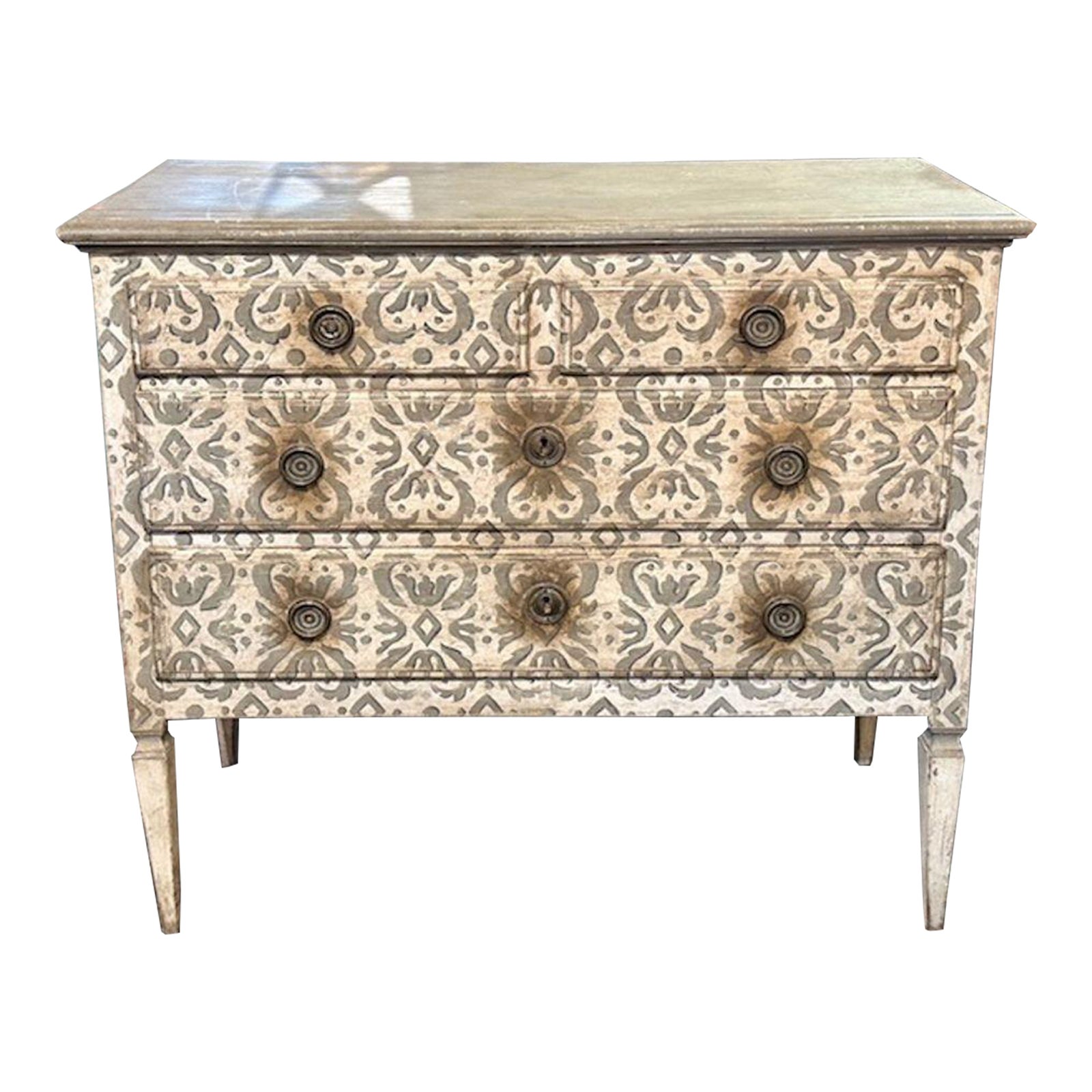 Mid 20th Century Hand-Painted Italian Chest | Chairish