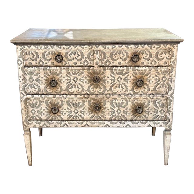 Mid 20th Century Hand-Painted Italian Chest | Chairish