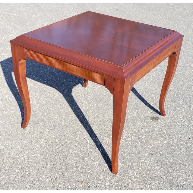 Pair of Ethan Allen Solid Cherry Square Side Tables | Chairish