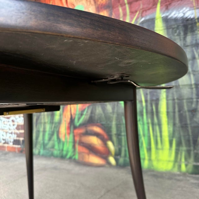 Harvey Probber Saber Leg Teak and Mahogany Dining Table With Four ...