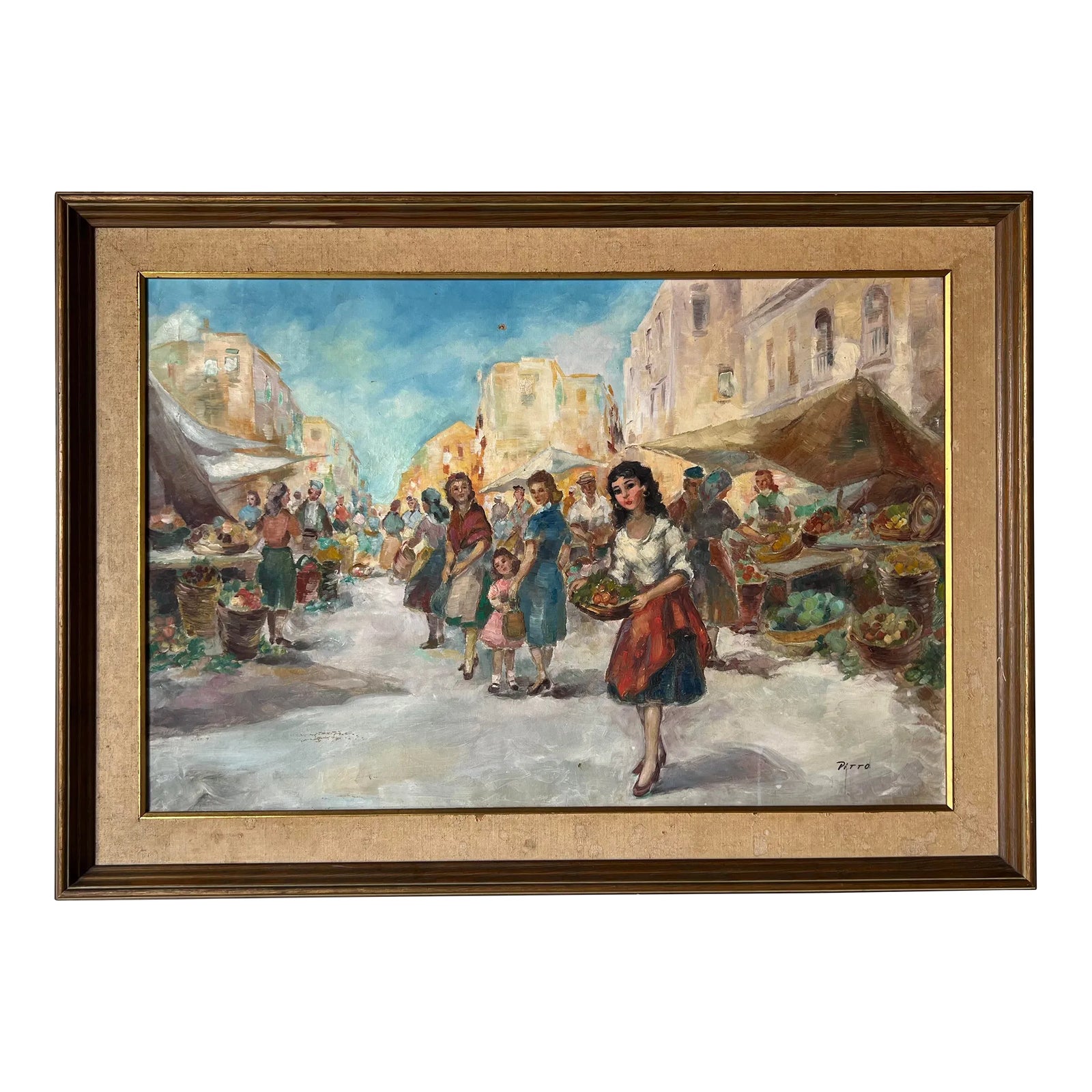 Italian Giuseppe Pitto (1857-1928) Impressionist Oil on Canvas Painting ...