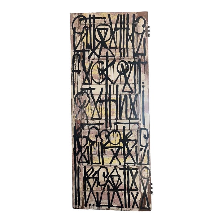 2000s Abstract Graffiti Style Painting on Door by Retna/Marquis Lewis ...