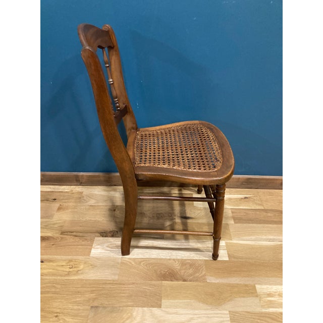 1940s Vintage Cane Seat Chair With Spindle Back | Chairish