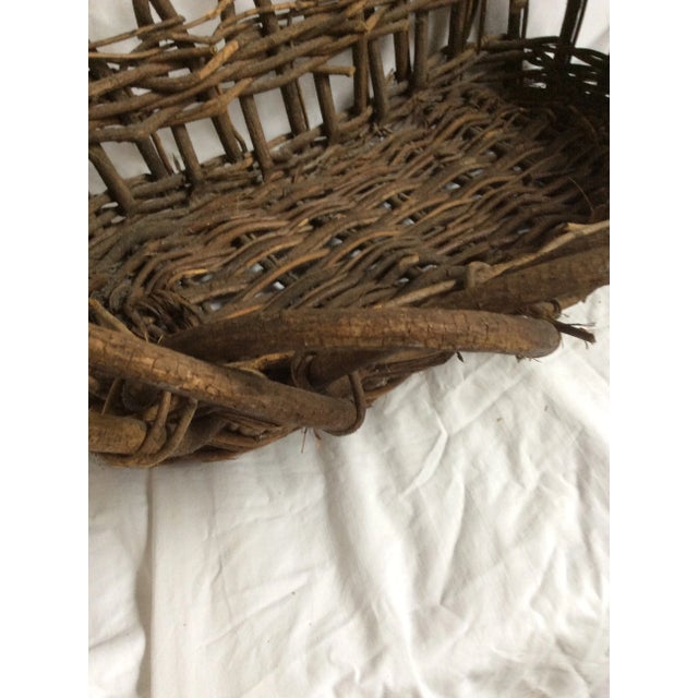 Large Vintage Twig Basket | Chairish