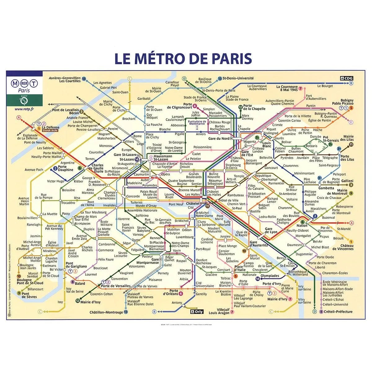 2011 RATP 'Le Metro de Paris' Realism Multicolor France Offset ...