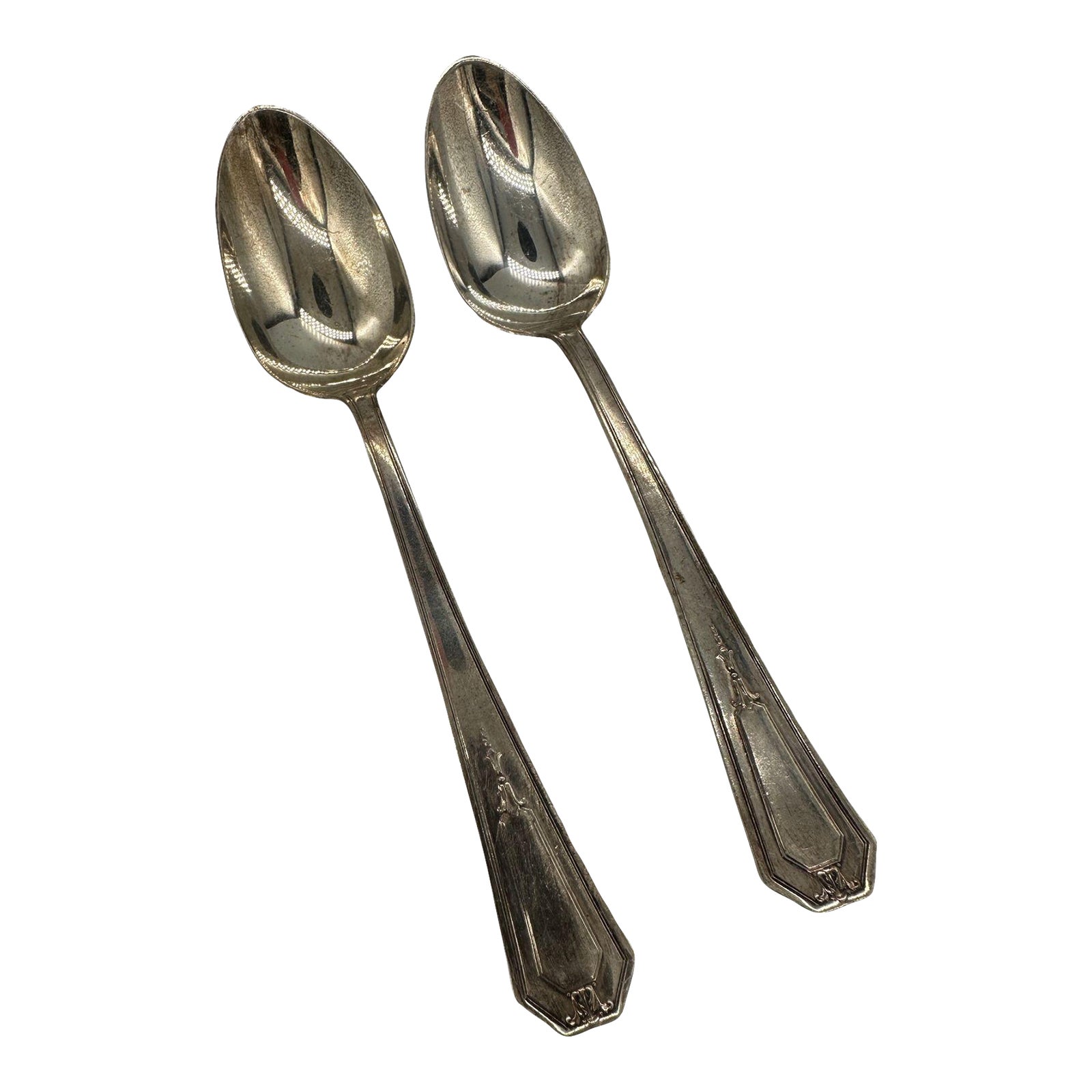 Pair of Sterling Silver Spoons Patterned 1922 Princess Mary by Wallace ...