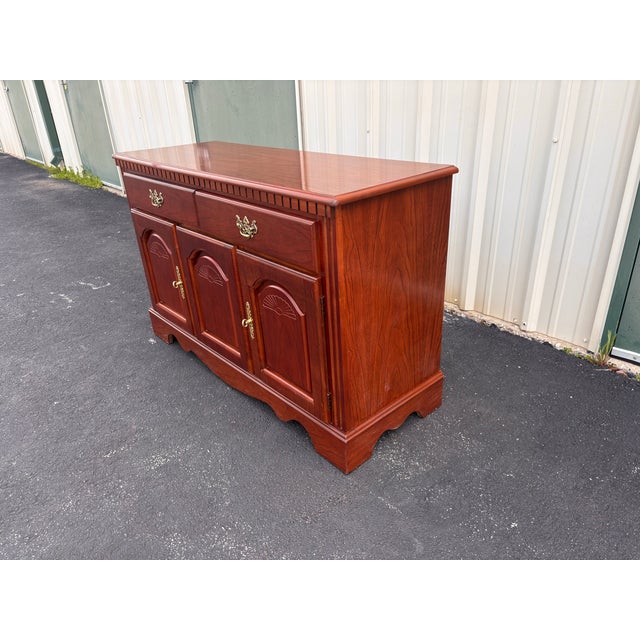 Broyhill Chippendale Cherry Buffet Server | Chairish