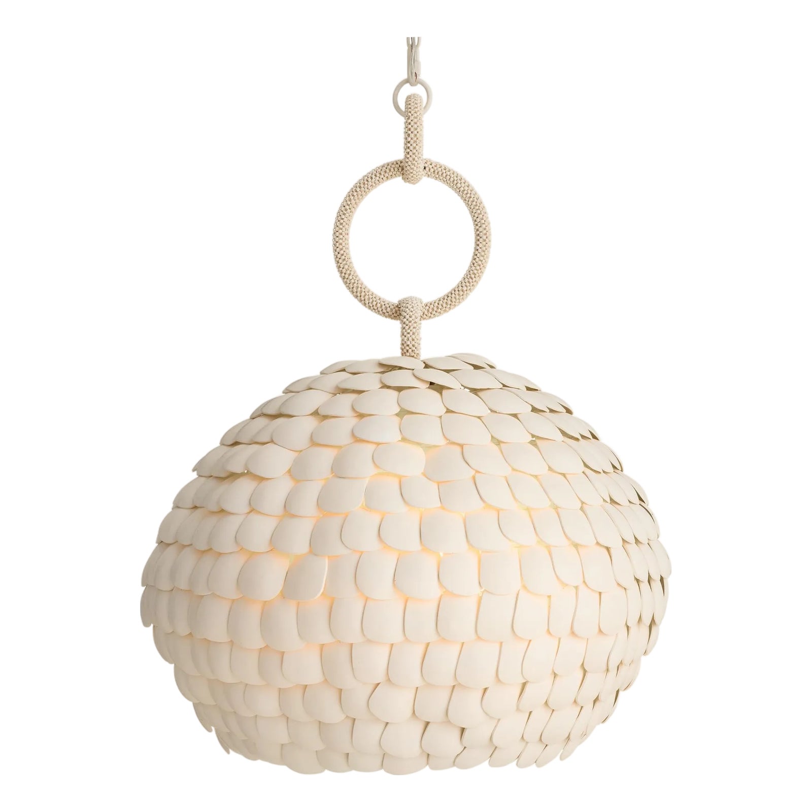 Arteriors Home Ramya White Coconut Shells Pendant Lighting | Chairish