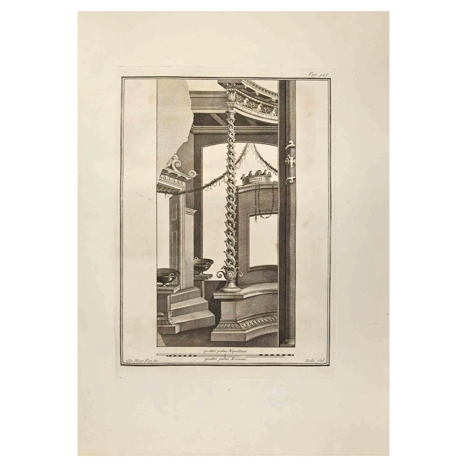 Carlo Nolli, Roman Temple Fresco, Etching, 18th Century | Chairish