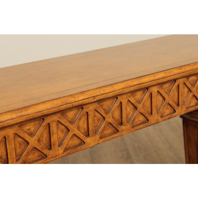 French Neoclassical Style Long Carved Wood Console | Chairish
