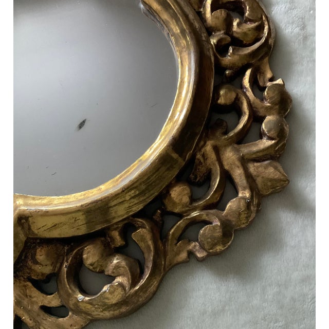 Circa 1920s Vintage Italian Carved Wood Gold Gilt Frame Wall Mirror ...