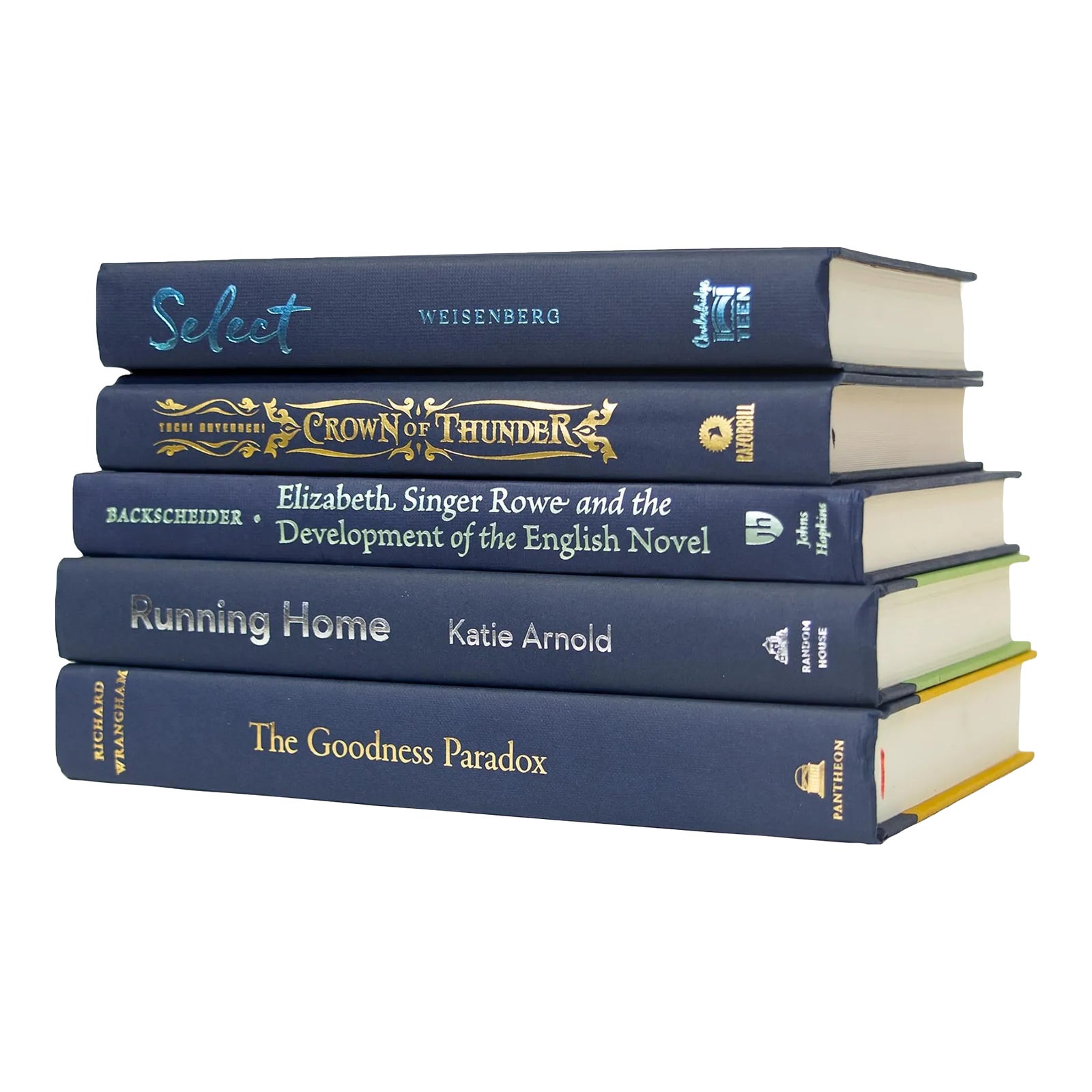 Decorative Books - Navy Book Stack - 5 Blue Books | Chairish