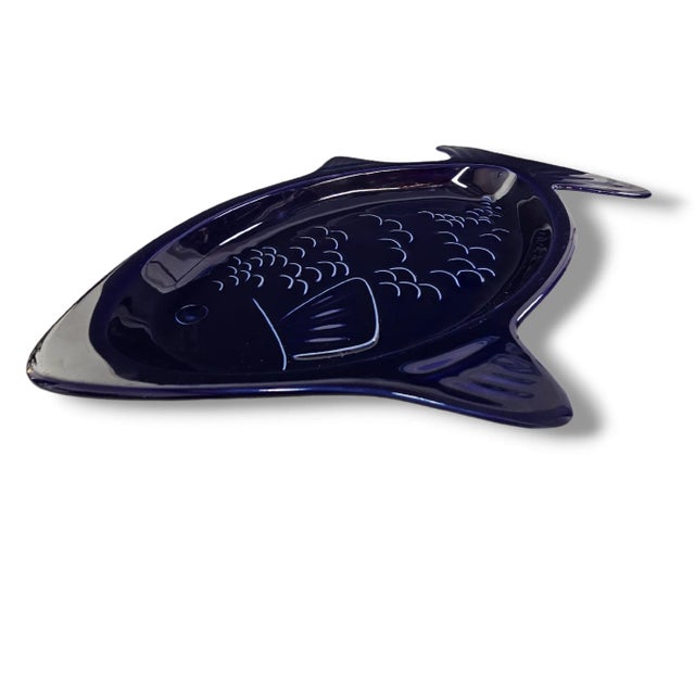 Cobalt Blue Chantal Fish Platter Serving Plate 16" | Chairish